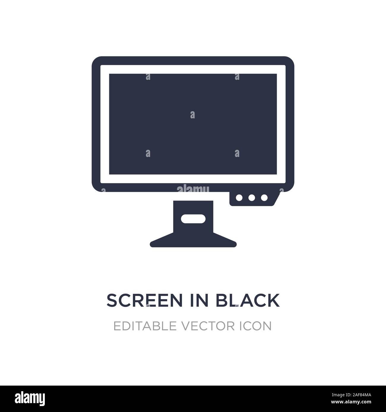 screen in black icon on white background. Simple element illustration ...