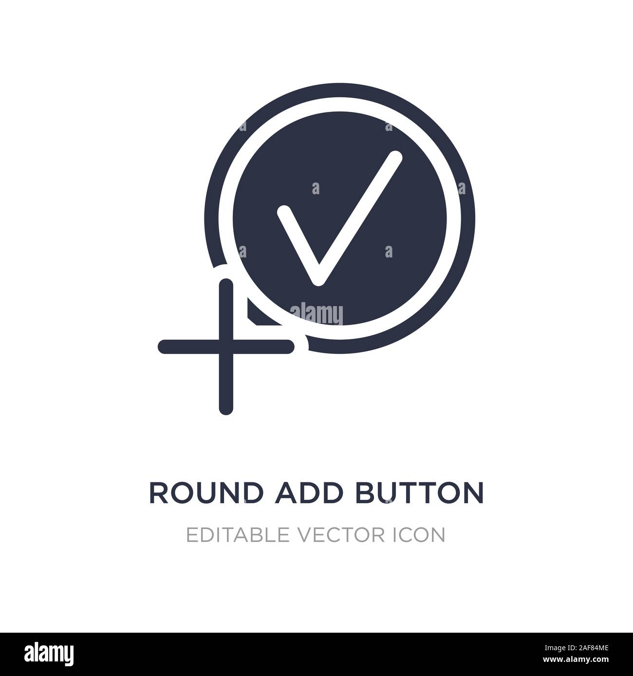 round add button icon on white background. Simple element illustration ...