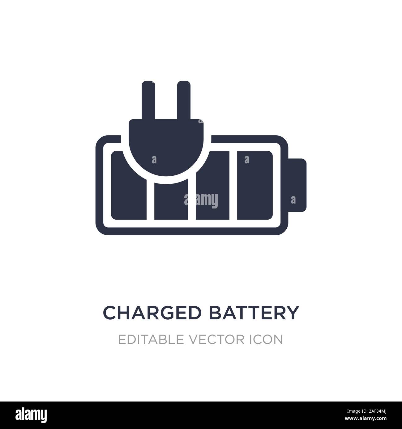 charged battery icon on white background. Simple element illustration ...