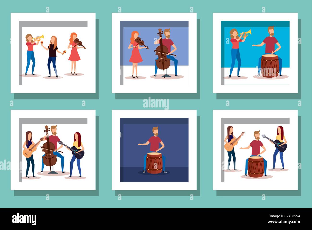 bundle of people with instruments musical Stock Vector Image & Art - Alamy