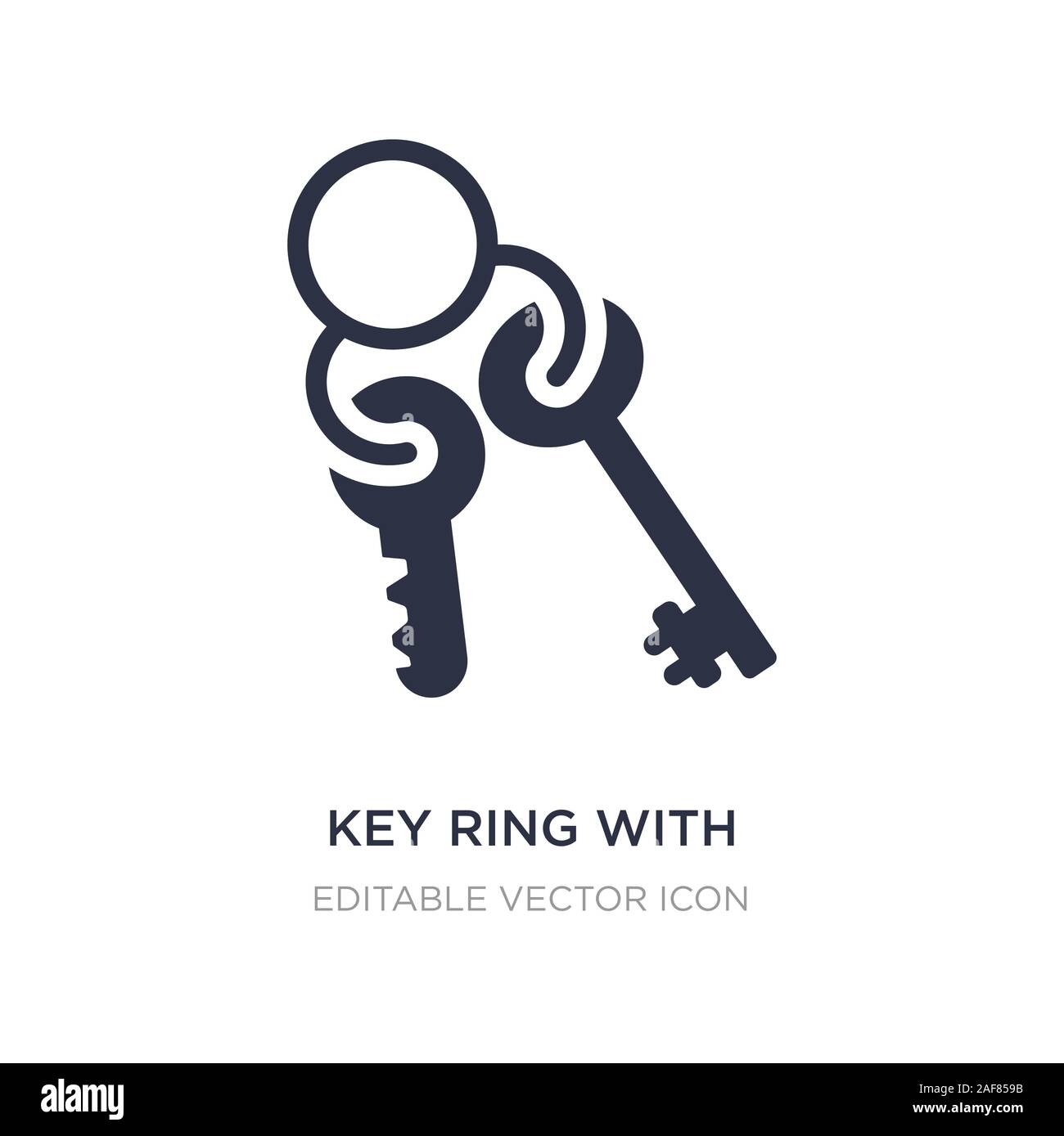 key ring with two keys icon on white background. Simple element ...