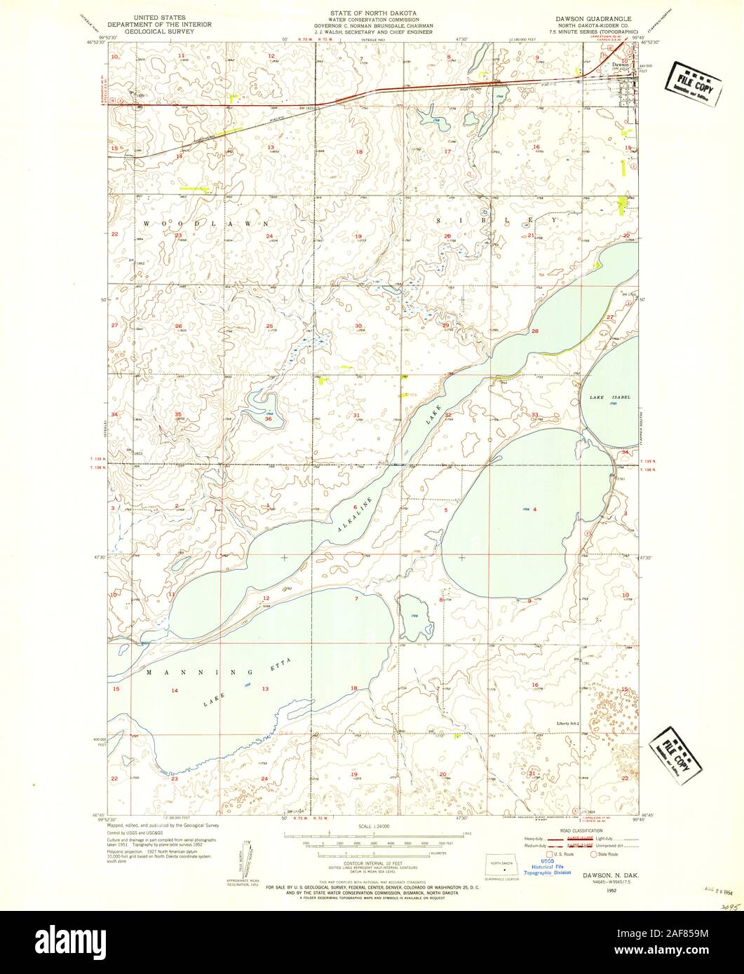 Map of dawson north dakota hi-res stock photography and images - Alamy