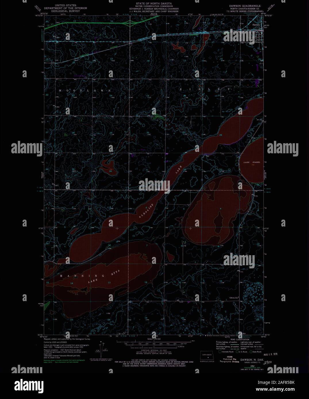 Map of dawson north dakota hi-res stock photography and images - Alamy