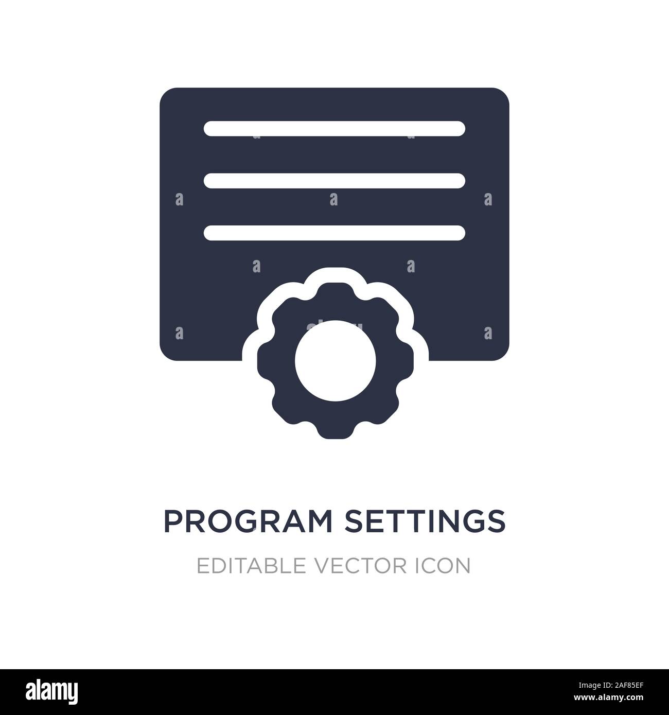 program settings icon on white background. Simple element illustration ...