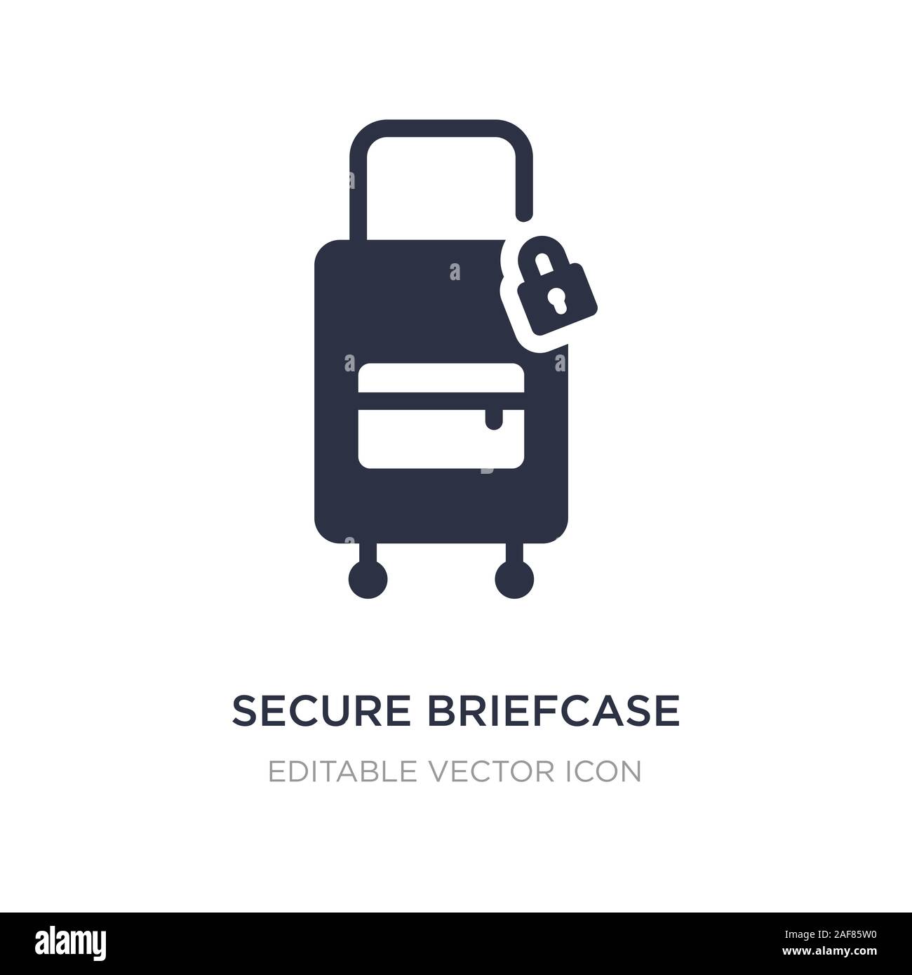 secure briefcase icon on white background. Simple element illustration ...