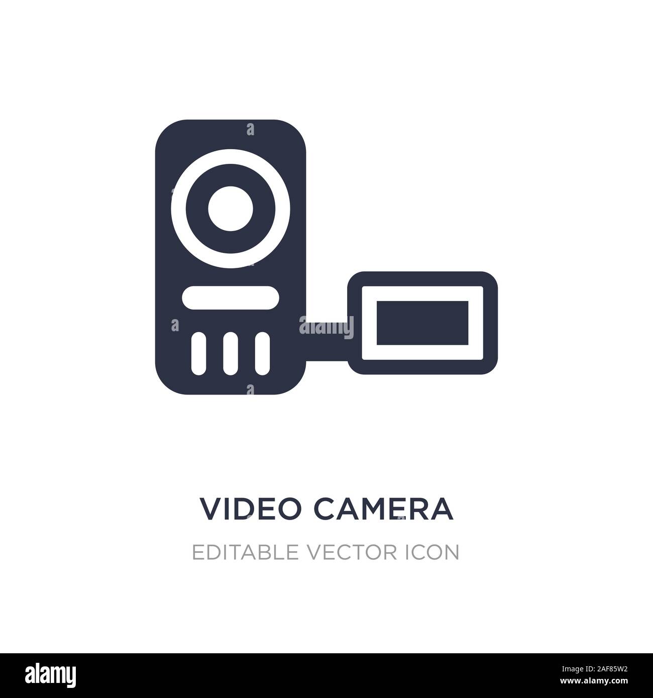 video camera from frontal view icon on white background. Simple element ...