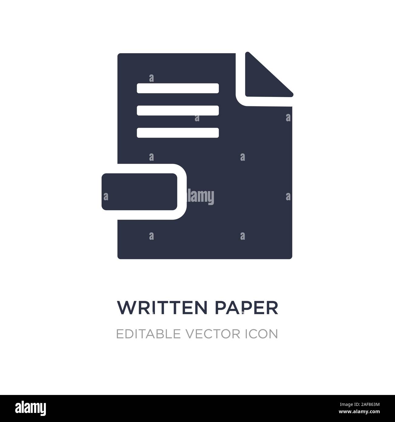 written paper icon on white background. Simple element illustration ...