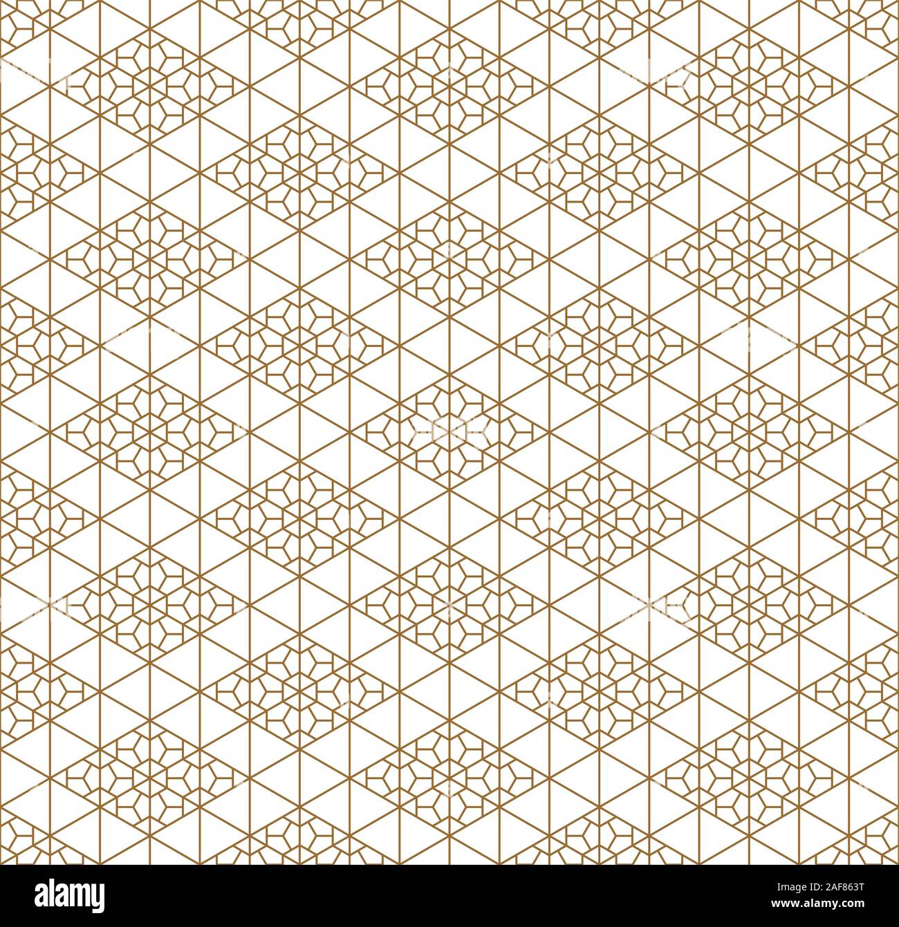 Japanese seamless geometric pattern .Gold silhouette lines.For design ...