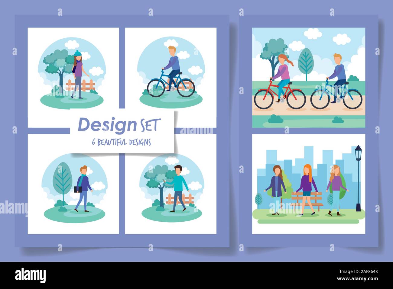 six designs of people in the park Stock Vector Image & Art - Alamy
