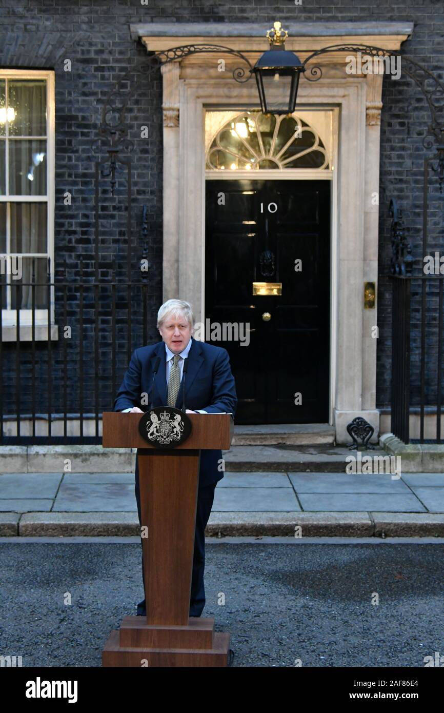10 Downing Street, London, UK. 13th Dec 2019. Prime Minister Boris ...