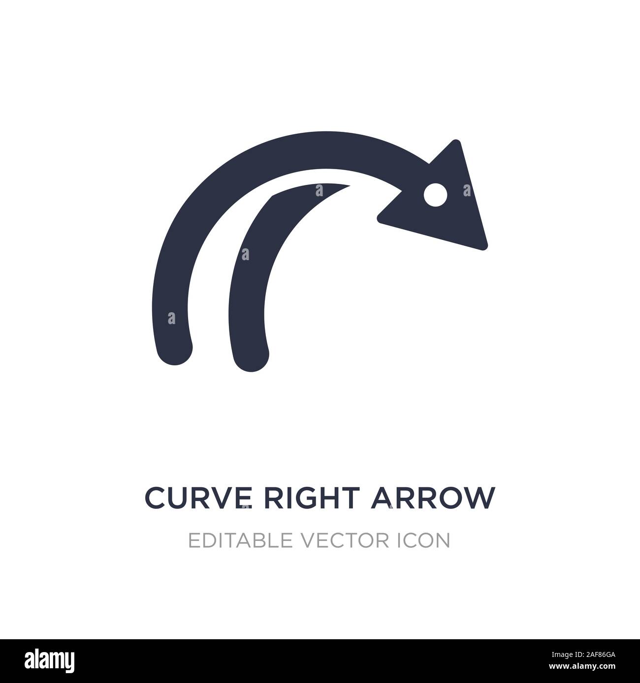 curve right arrow icon on white background. Simple element illustration ...