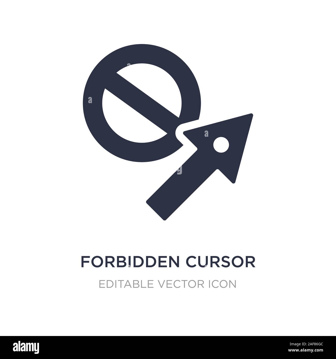 forbidden cursor icon on white background. Simple element illustration ...
