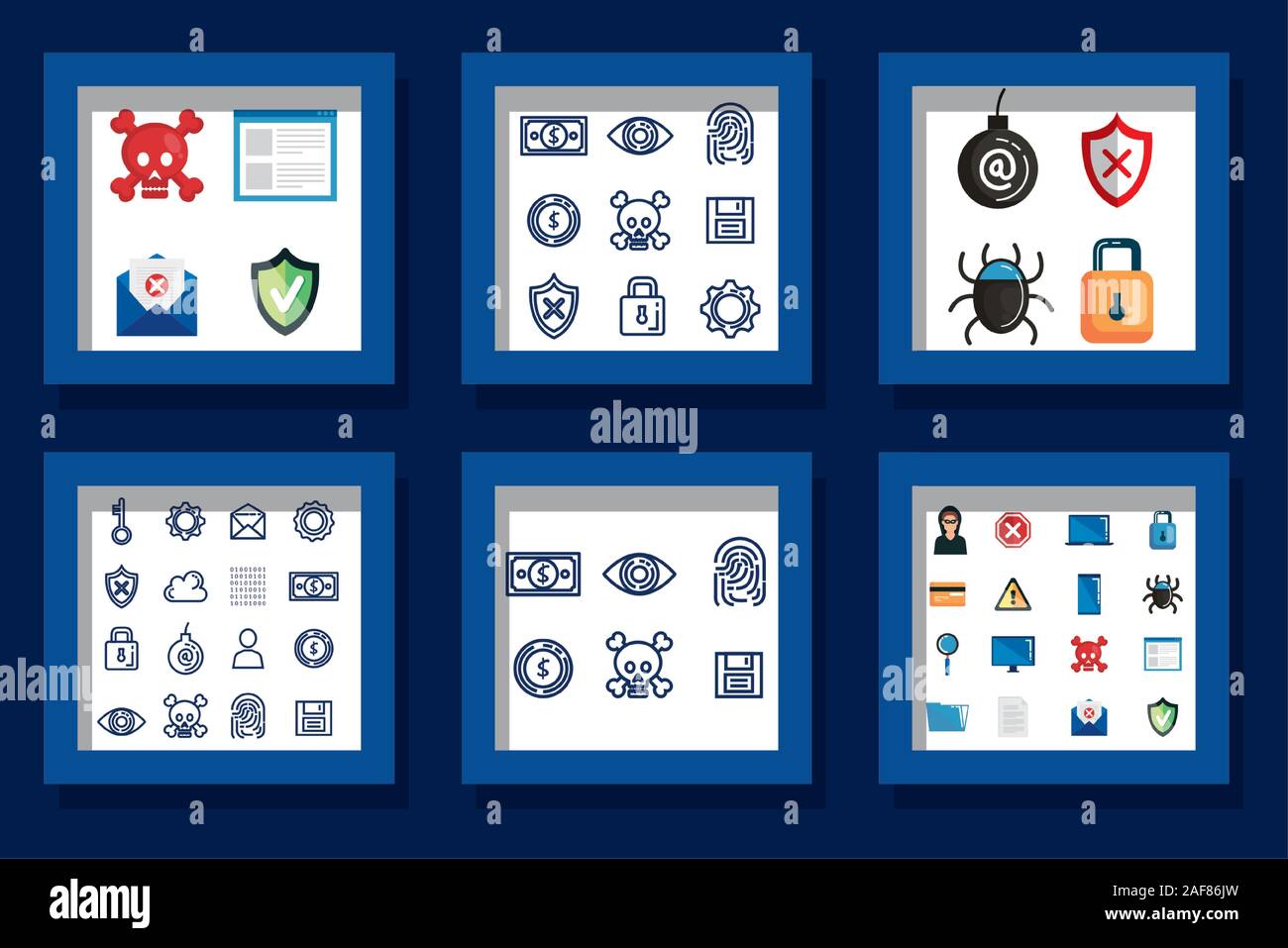 design set cyber security and icons Stock Vector Image & Art - Alamy