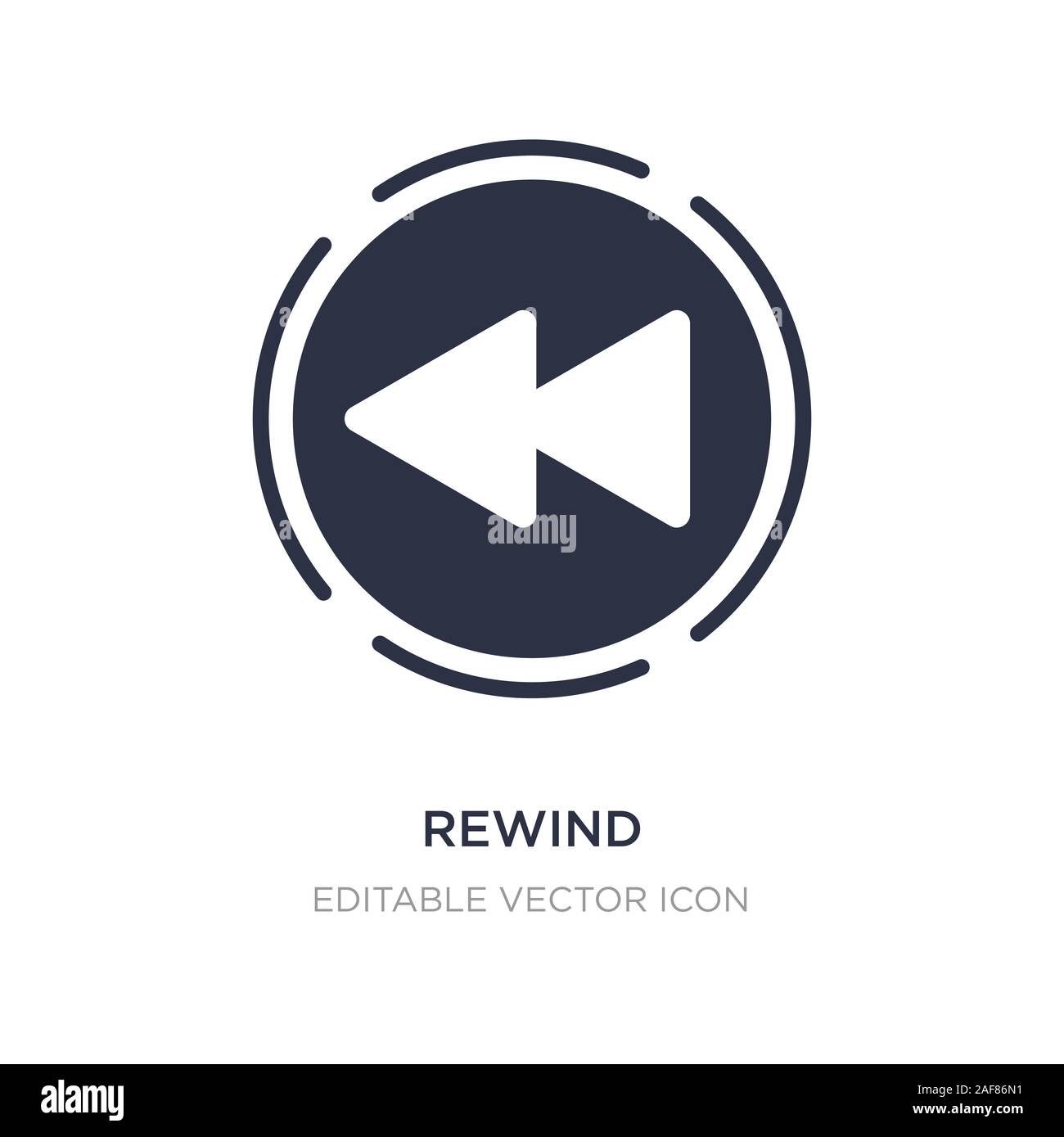 rewind icon on white background. Simple element illustration from UI ...