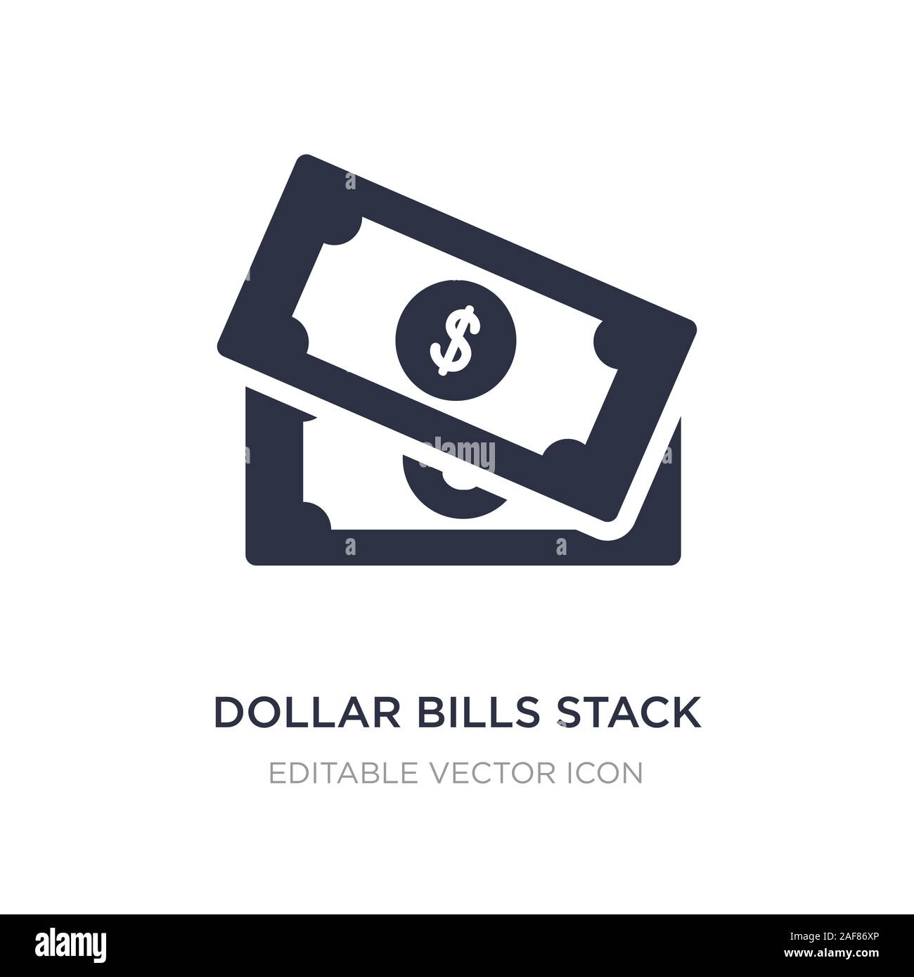 dollar bills stack icon on white background. Simple element ...