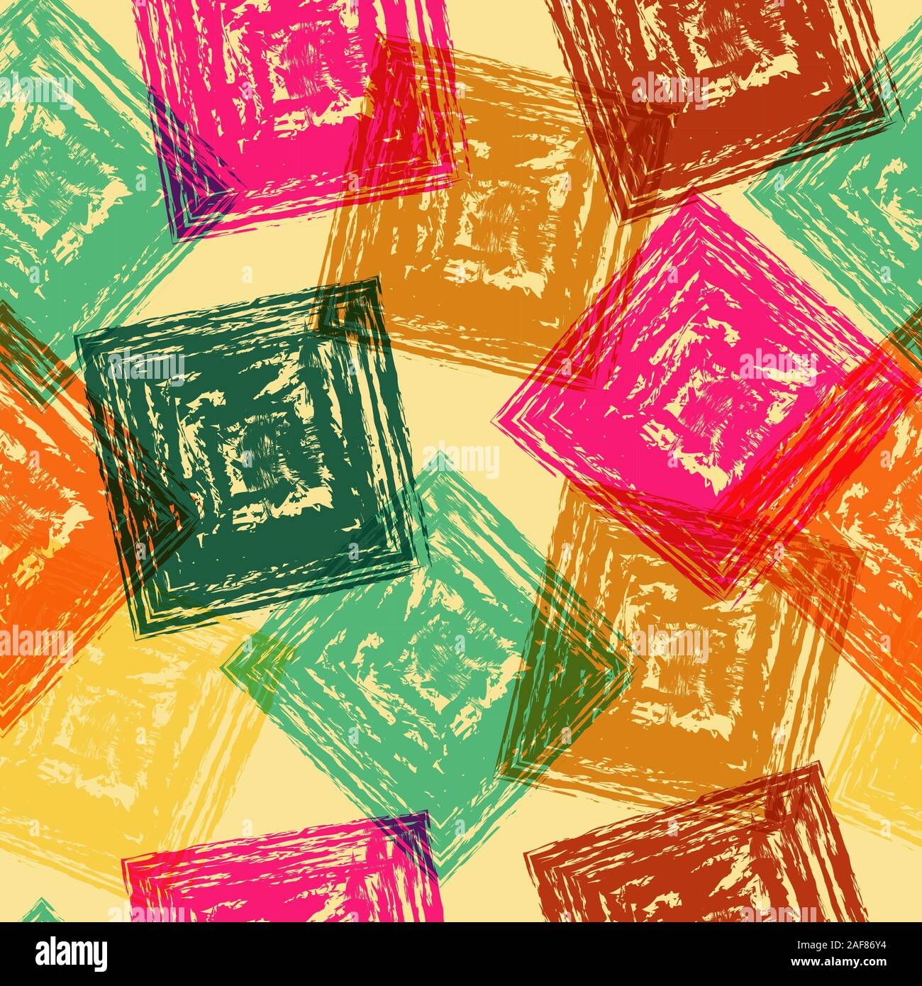 Seamless pattern of colored squares from brush strokes for textiles ...
