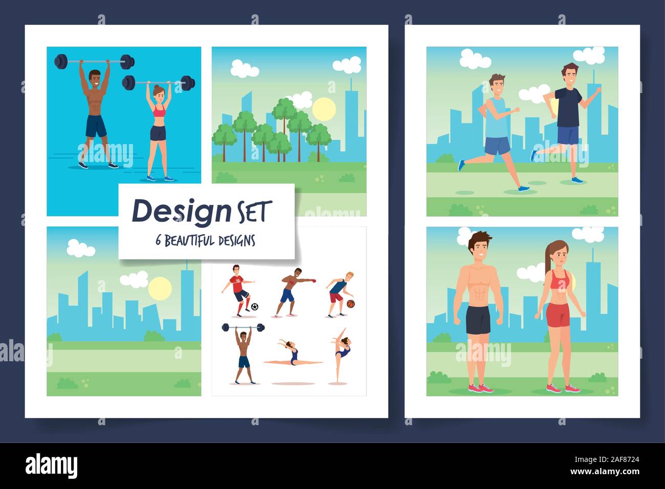 six designs of people practicing exercise Stock Vector Image & Art - Alamy