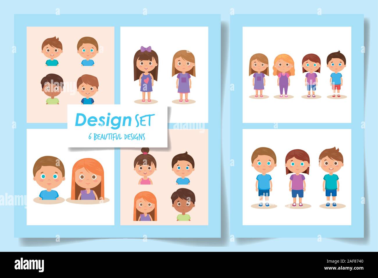 set designs of cute kids avatar character Stock Vector Image & Art - Alamy