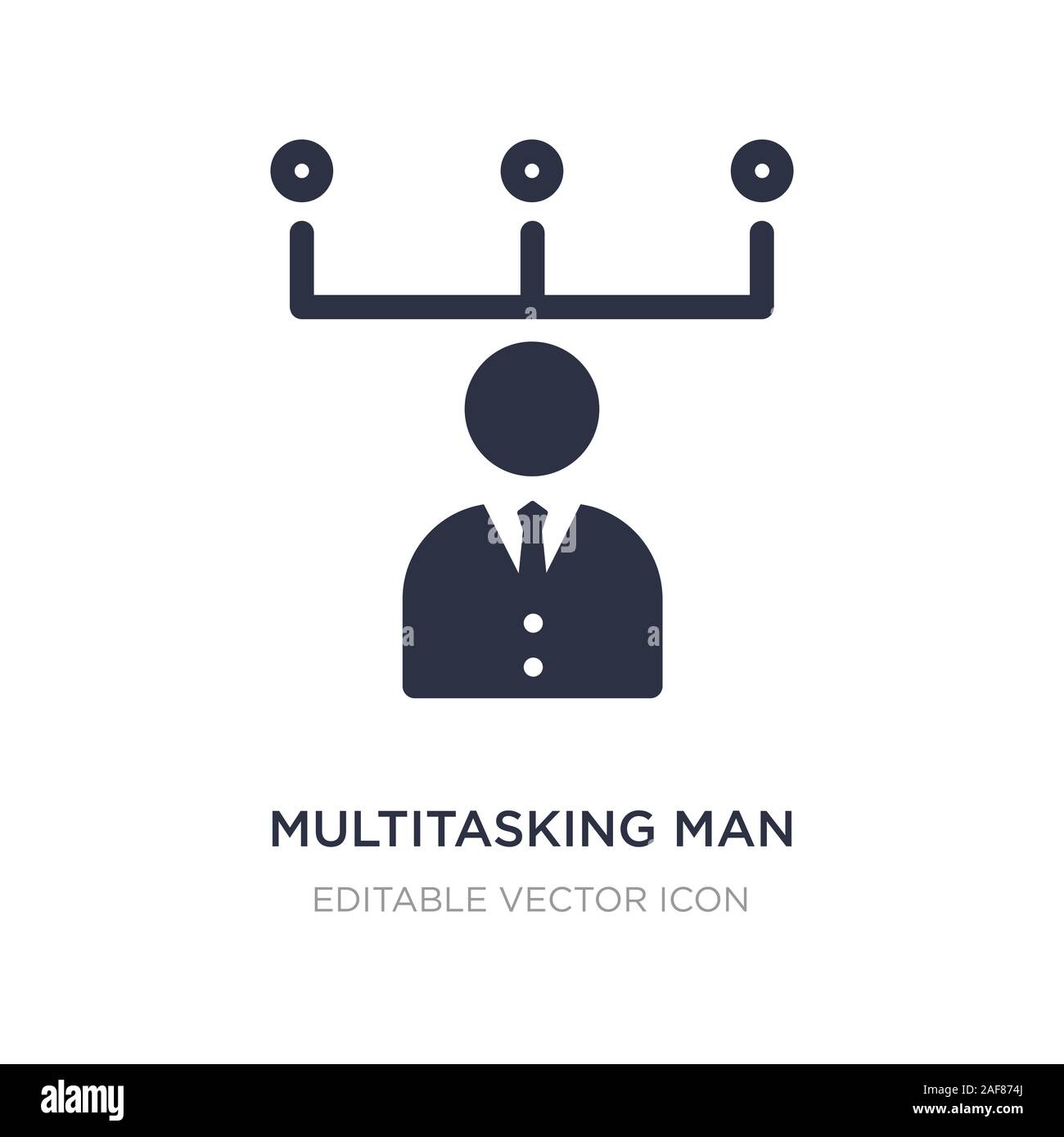multitasking man icon on white background. Simple element illustration ...