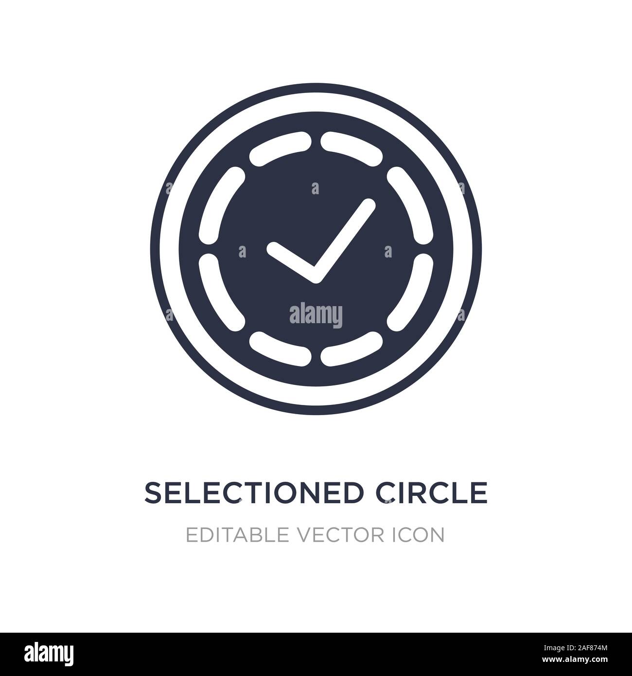 selectioned circle icon on white background. Simple element ...