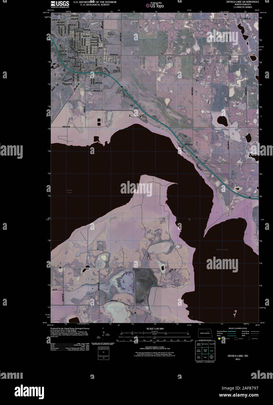 Devils lake north dakota map hi-res stock photography and images - Alamy