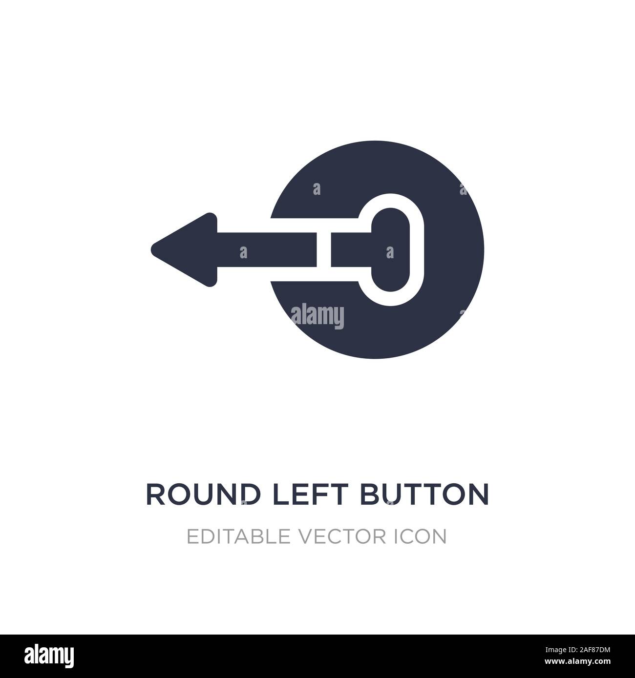 round left button icon on white background. Simple element illustration ...