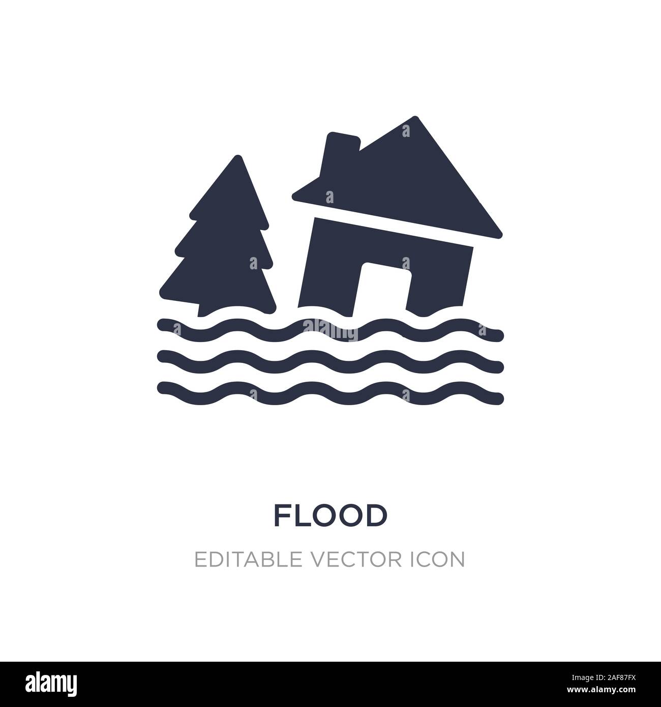 flood icon on white background. Simple element illustration from Weather concept. flood icon ...