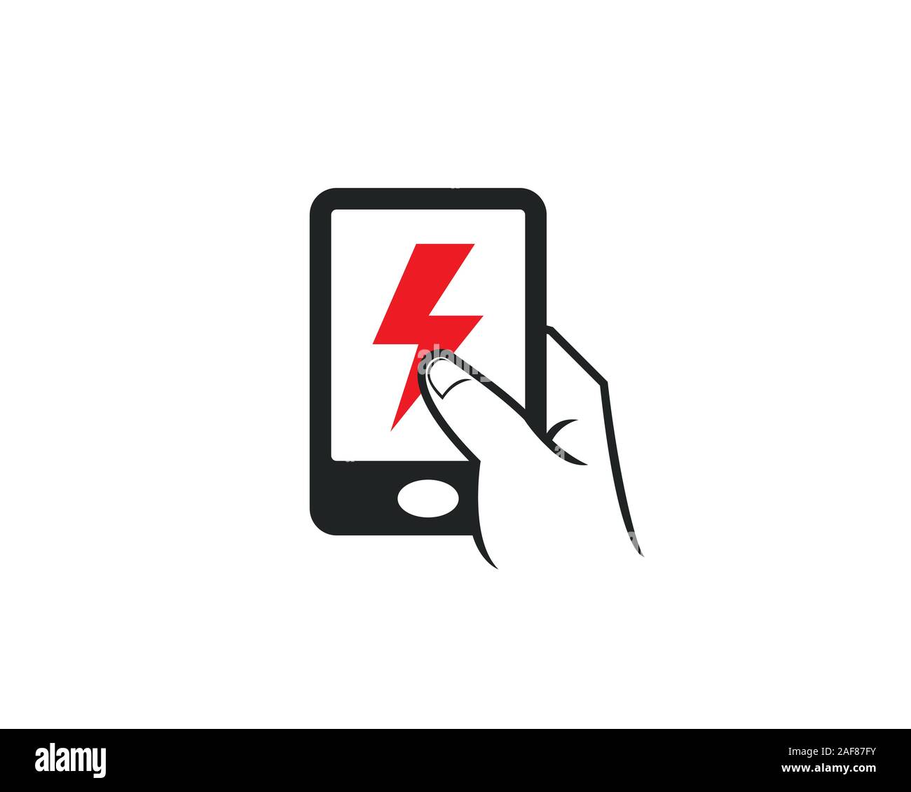 cell phone touch apps icon for bolt thunder lightning storm energy ...