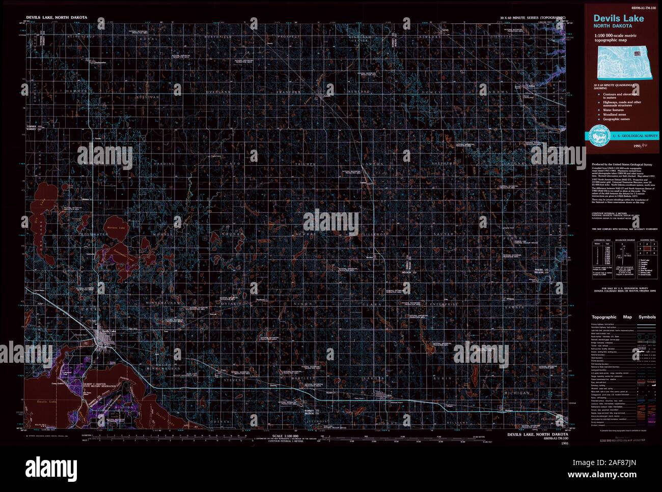 Devils lake north dakota map hi-res stock photography and images - Alamy