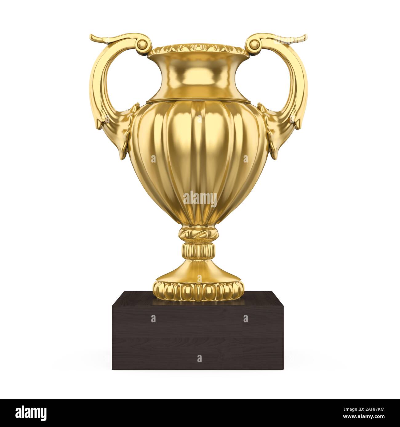 Golden Trophy Cup Isolated Stock Photo - Alamy