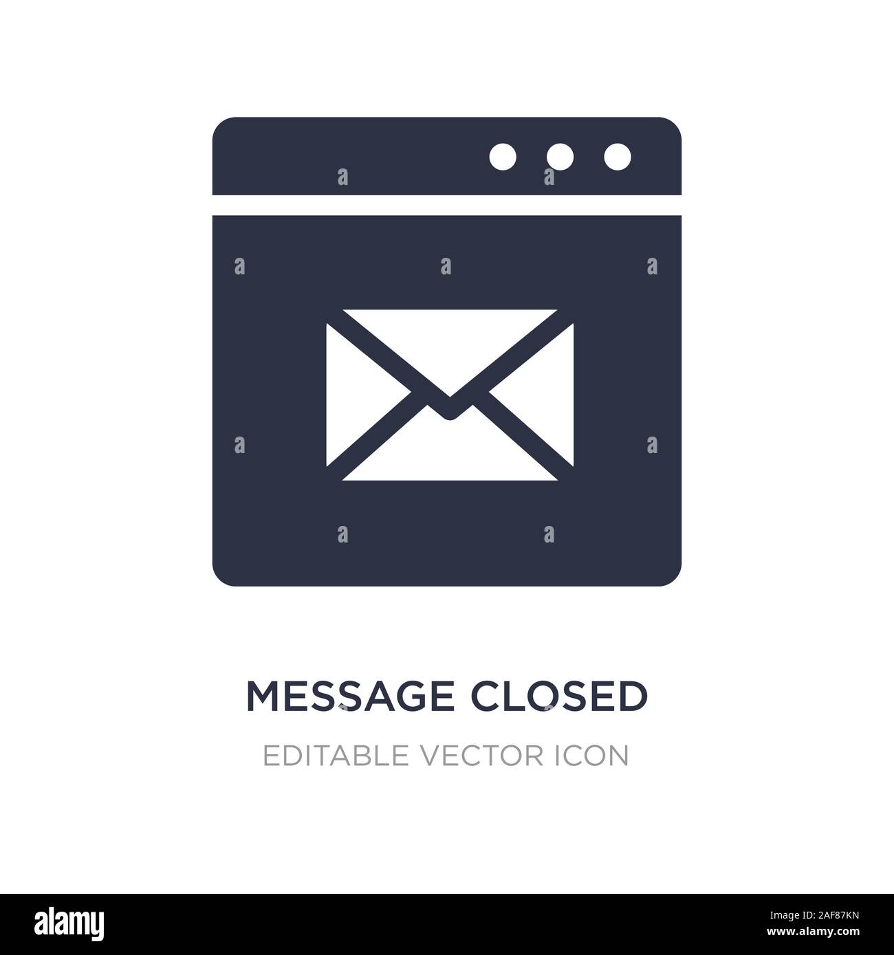 message closed envelope icon on white background. Simple element illustration from Web concept ...