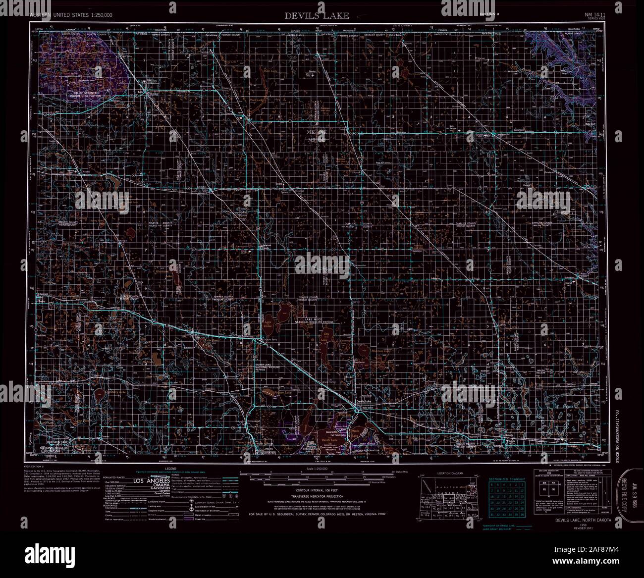 Devils lake north dakota map hi-res stock photography and images - Alamy