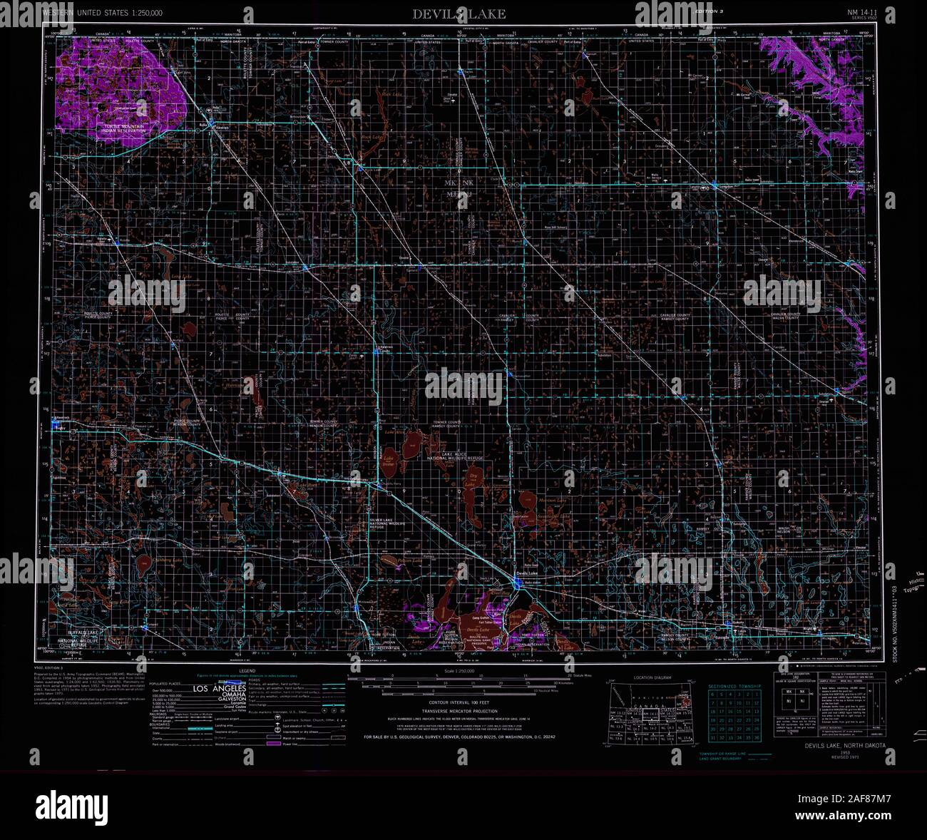 Devils lake north dakota map hi-res stock photography and images - Alamy