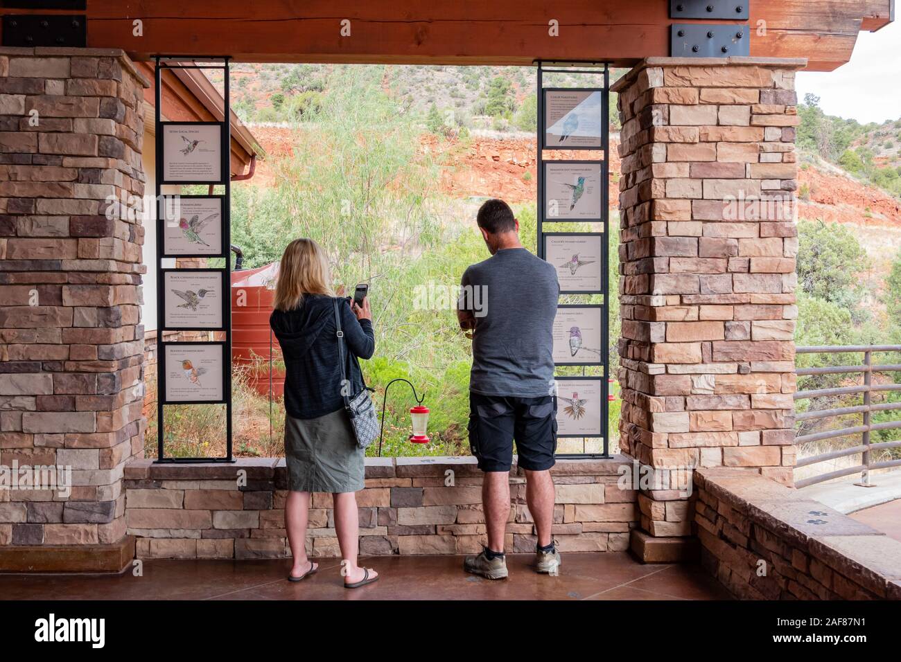 Hummingbird feeder woman hi-res stock photography and images - Alamy