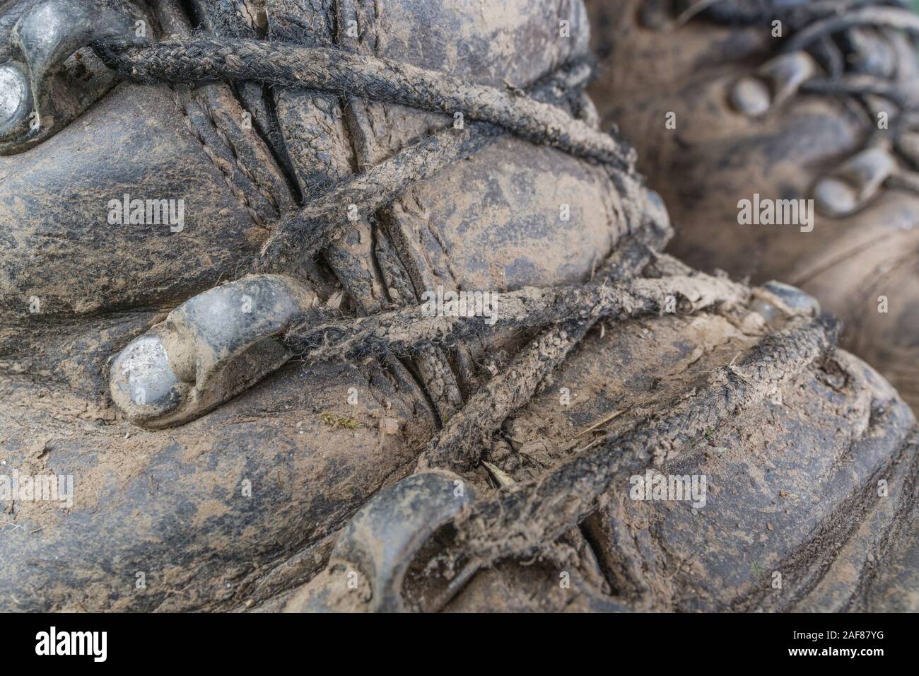 Old walking boots hi-res stock photography and images - Alamy