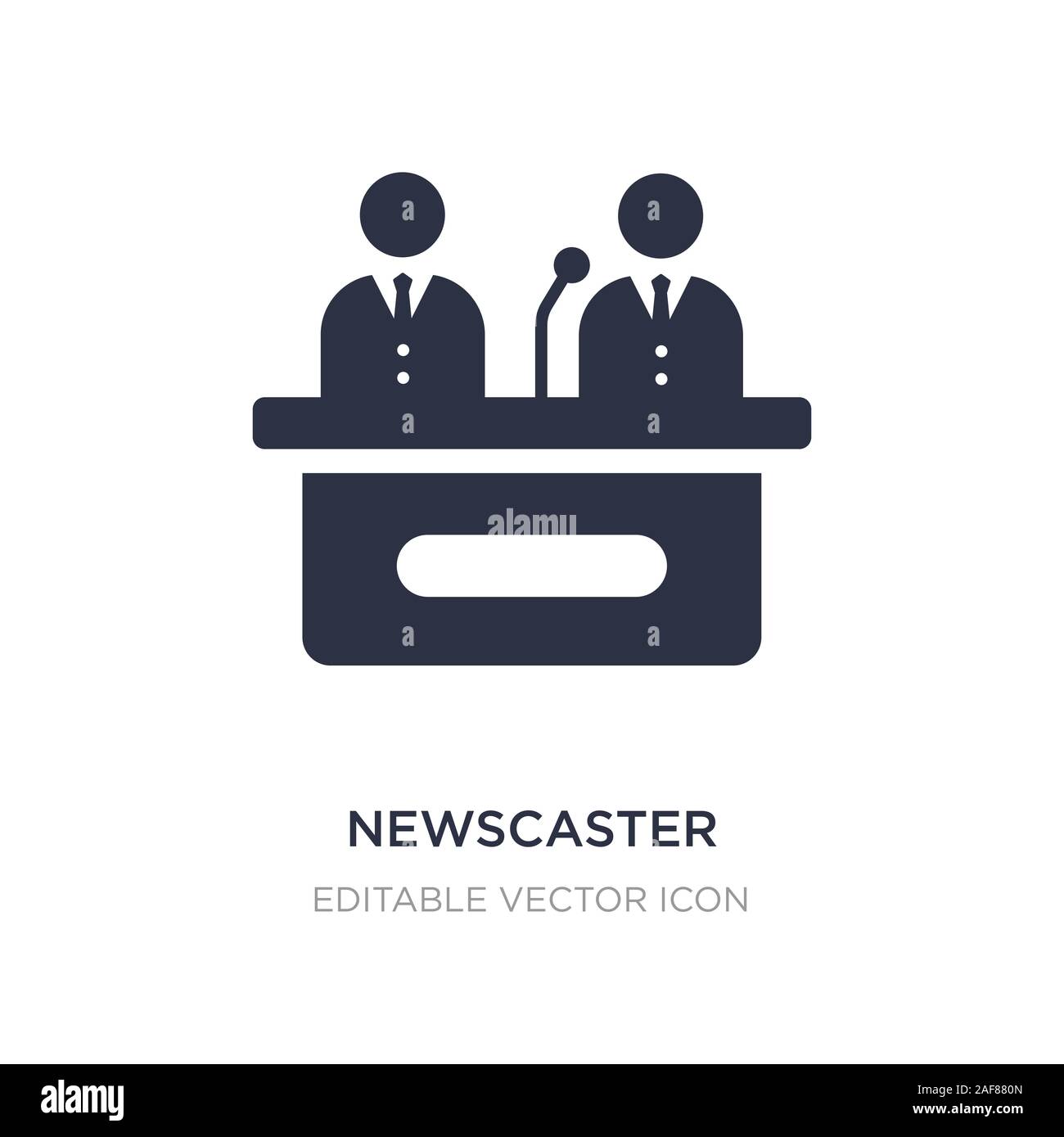 newscaster icon on white background. Simple element illustration from ...