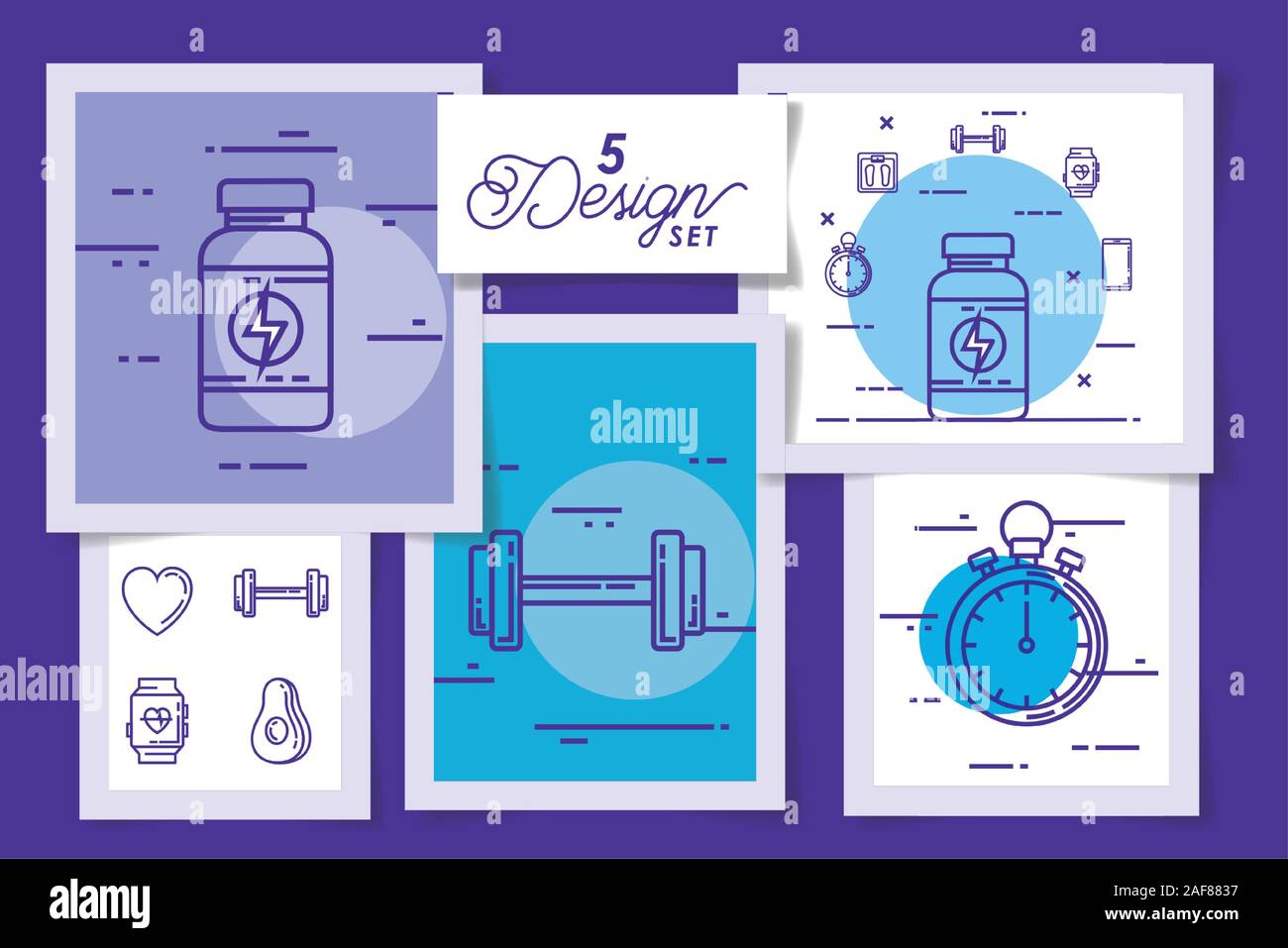 five designs of lifestyle healthy and icons Stock Vector Image & Art ...