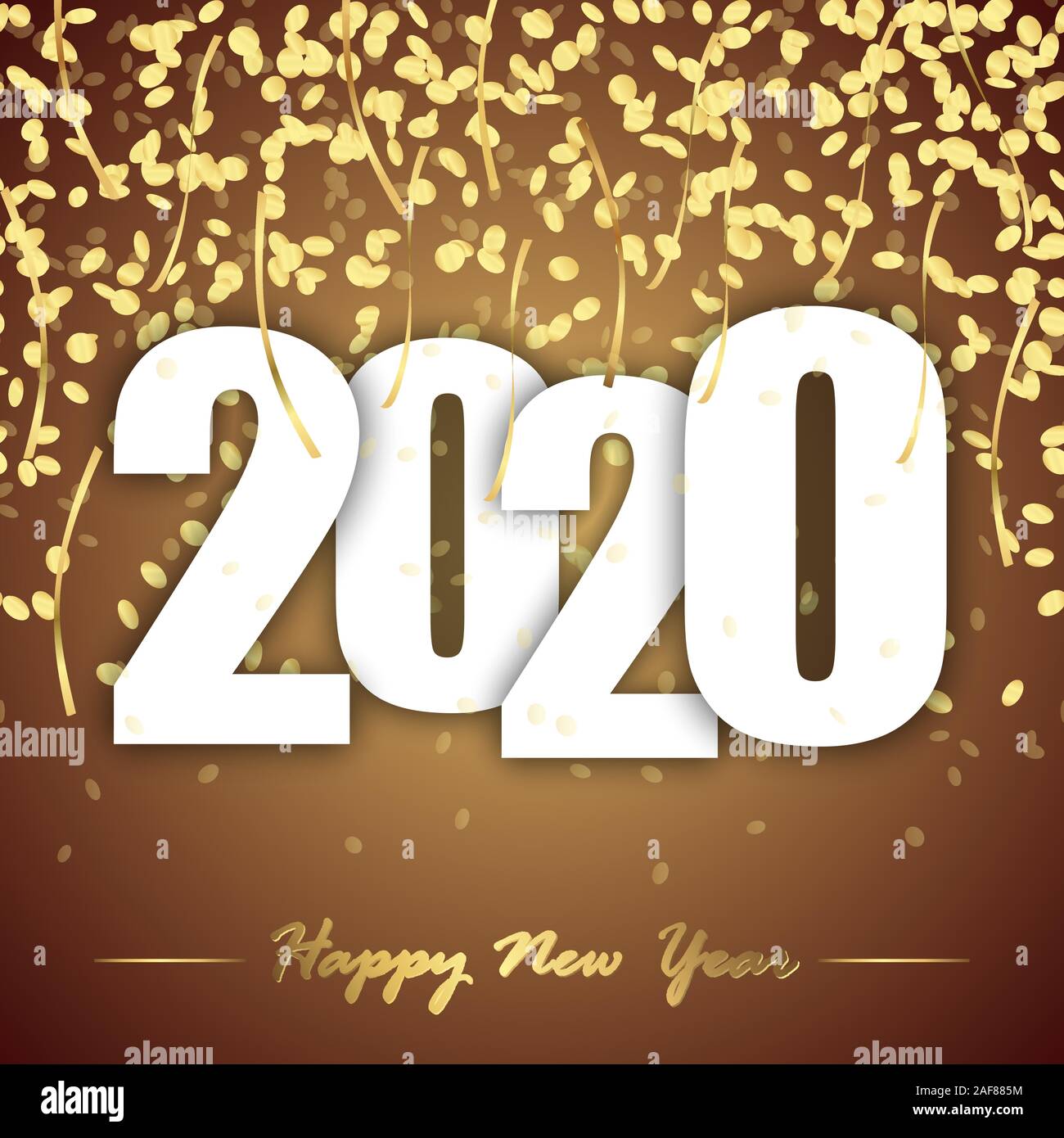 colored background with golden confetti for New Year party 2020 Stock ...