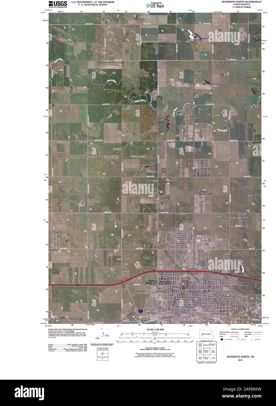 Map of dickinson north dakota Cut Out Stock Images & Pictures - Alamy