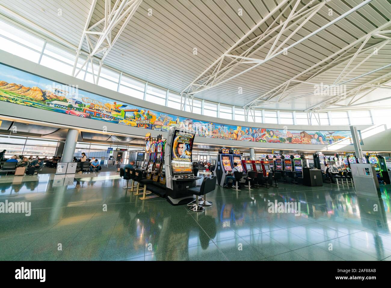 Las Vegas, OCT 16: Interior view of the famous McCarran International ...