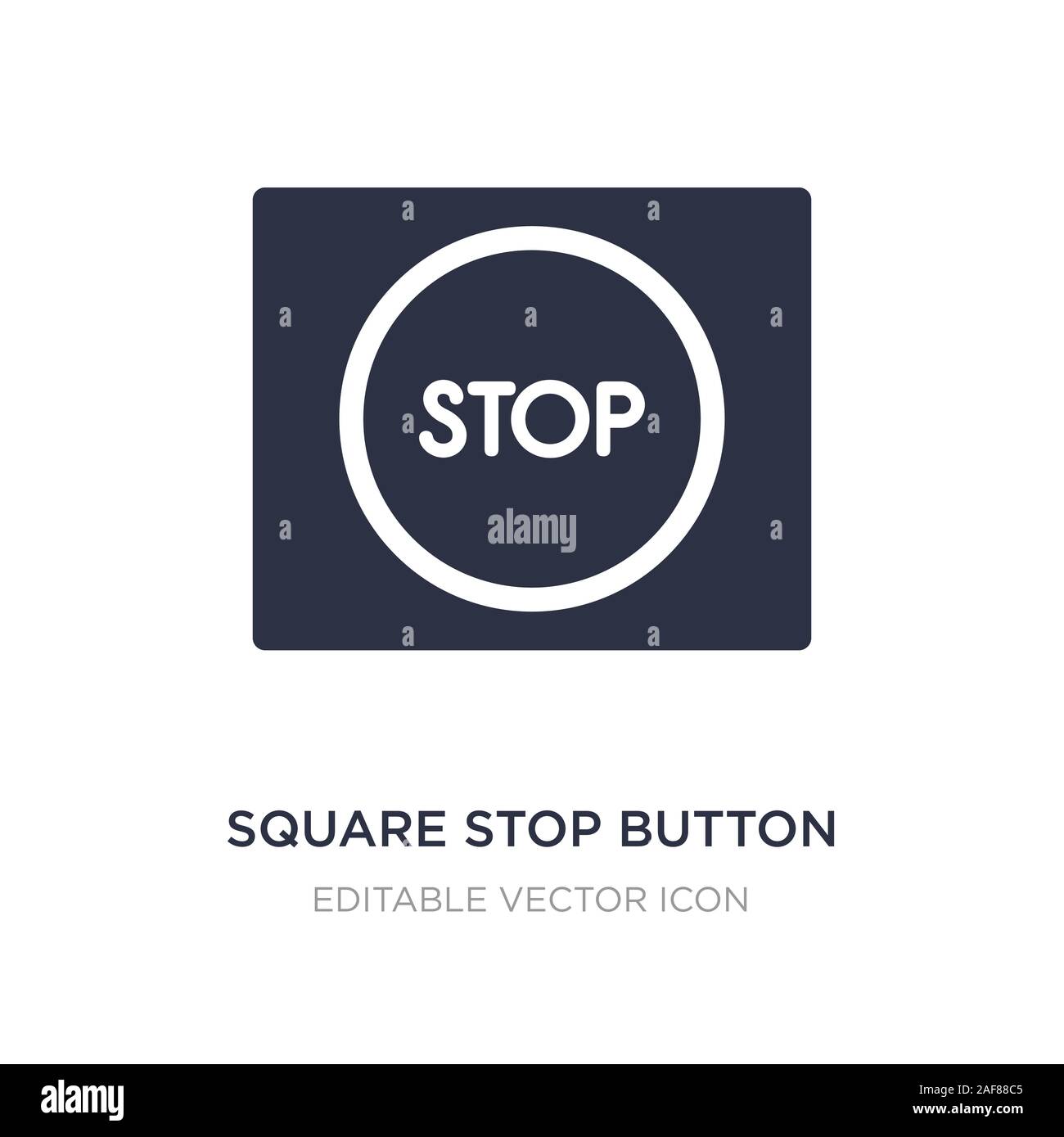 square stop button icon on white background. Simple element ...