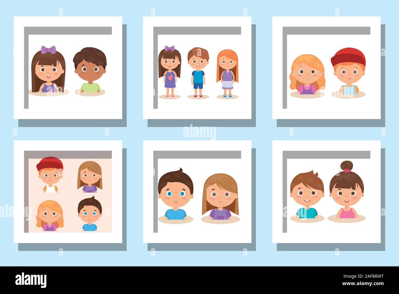 bundle of cute kids avatar character Stock Vector Image & Art - Alamy