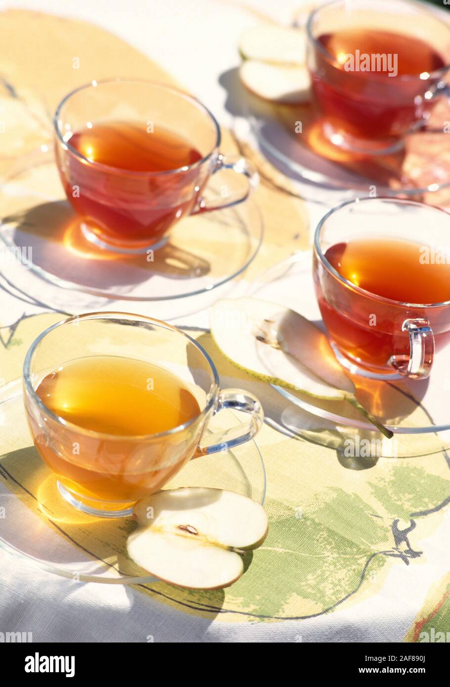 Apple tea in perspex cups Stock Photo - Alamy