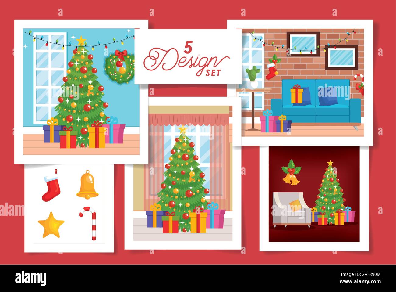 Interiors christmas Stock Vector Images - Alamy