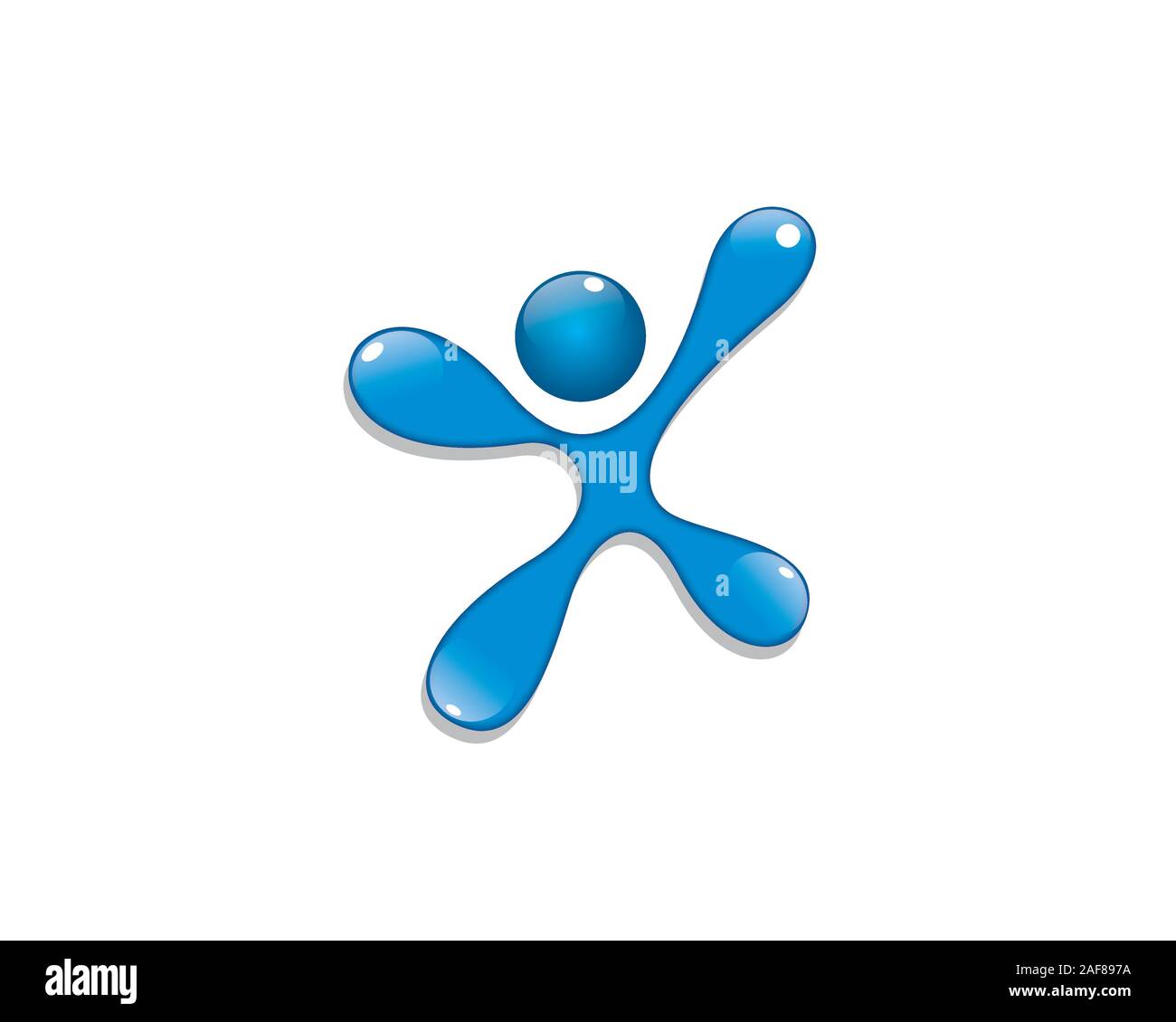 3d blue liquid water human figure character Stock Vector Image & Art ...