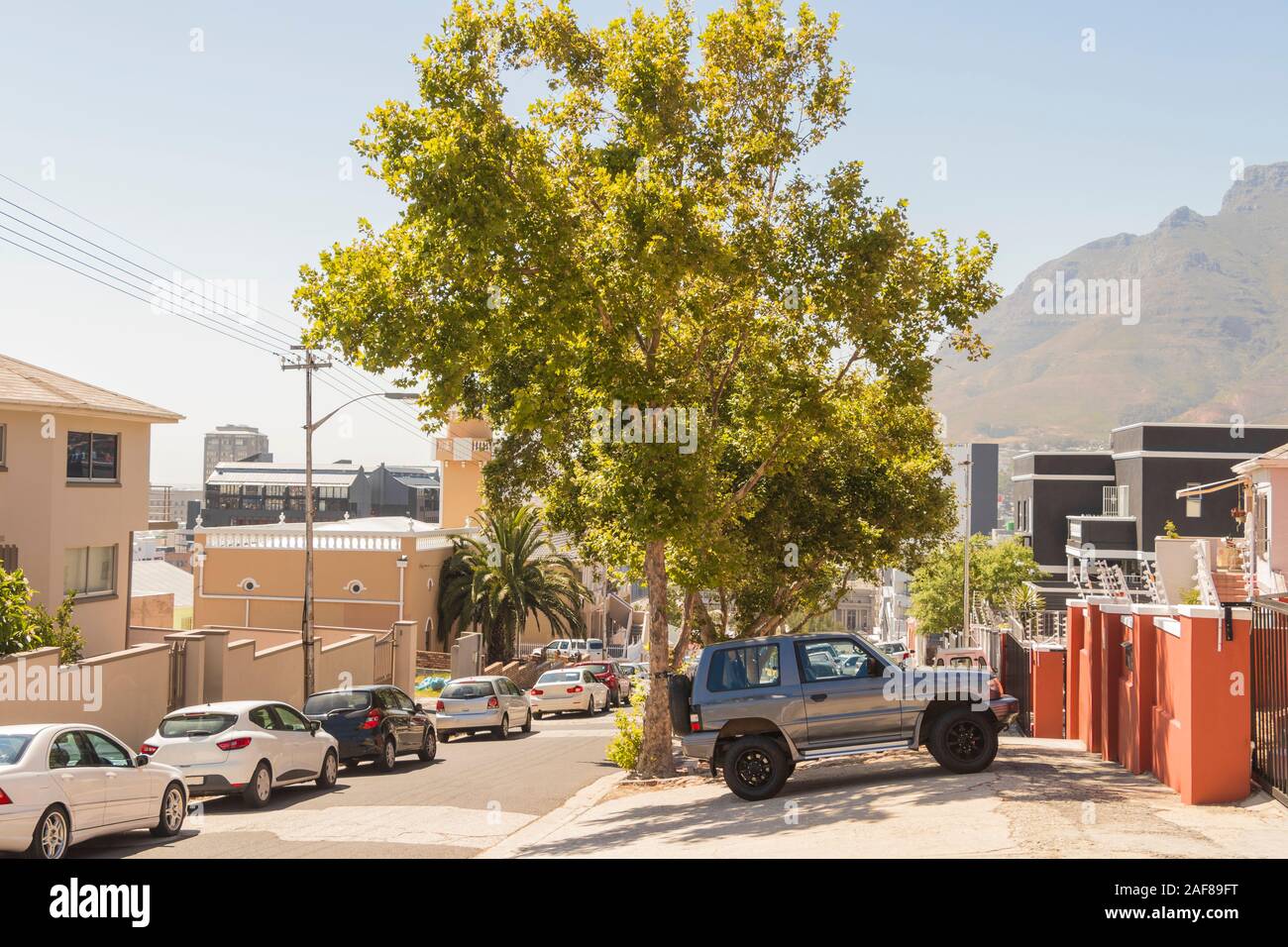 Many colorful houses in the Bo Kaap district in Cape Town, South Africa ...