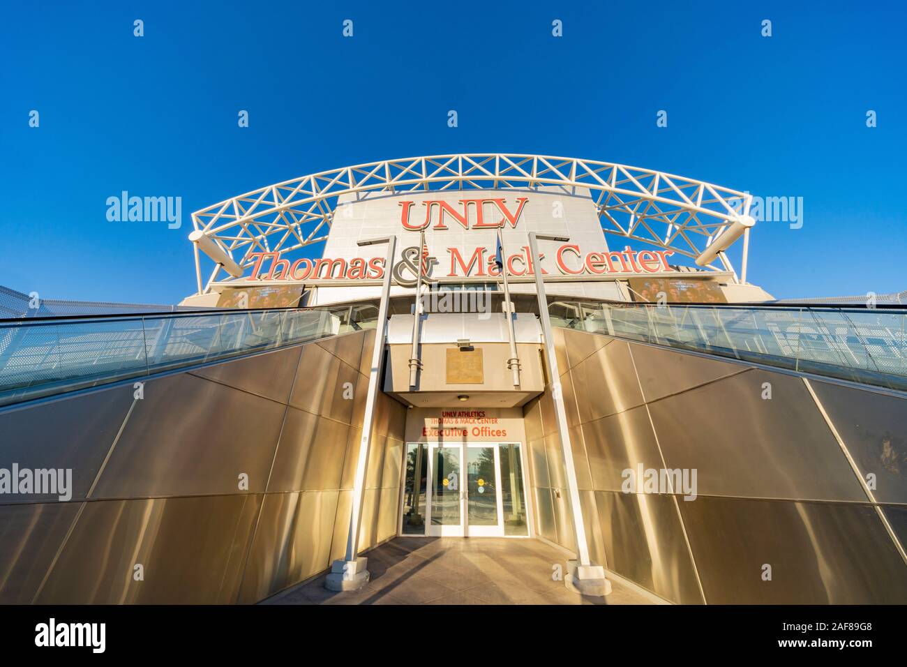 Las Vegas, NOV 23: Exterior view of the famous Thomas & Mack Center on ...