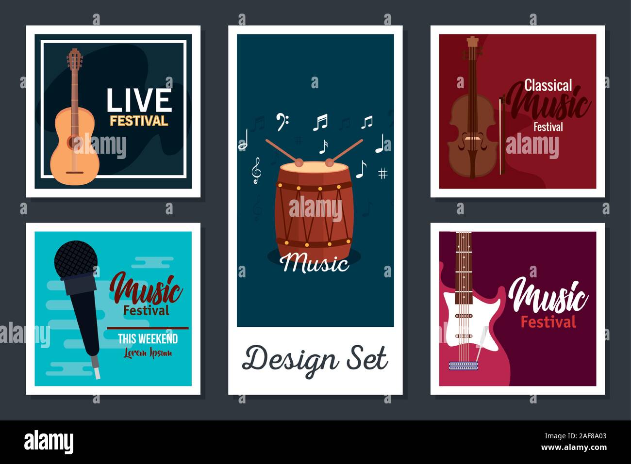 designs set poster of instruments musicals Stock Vector Image & Art - Alamy
