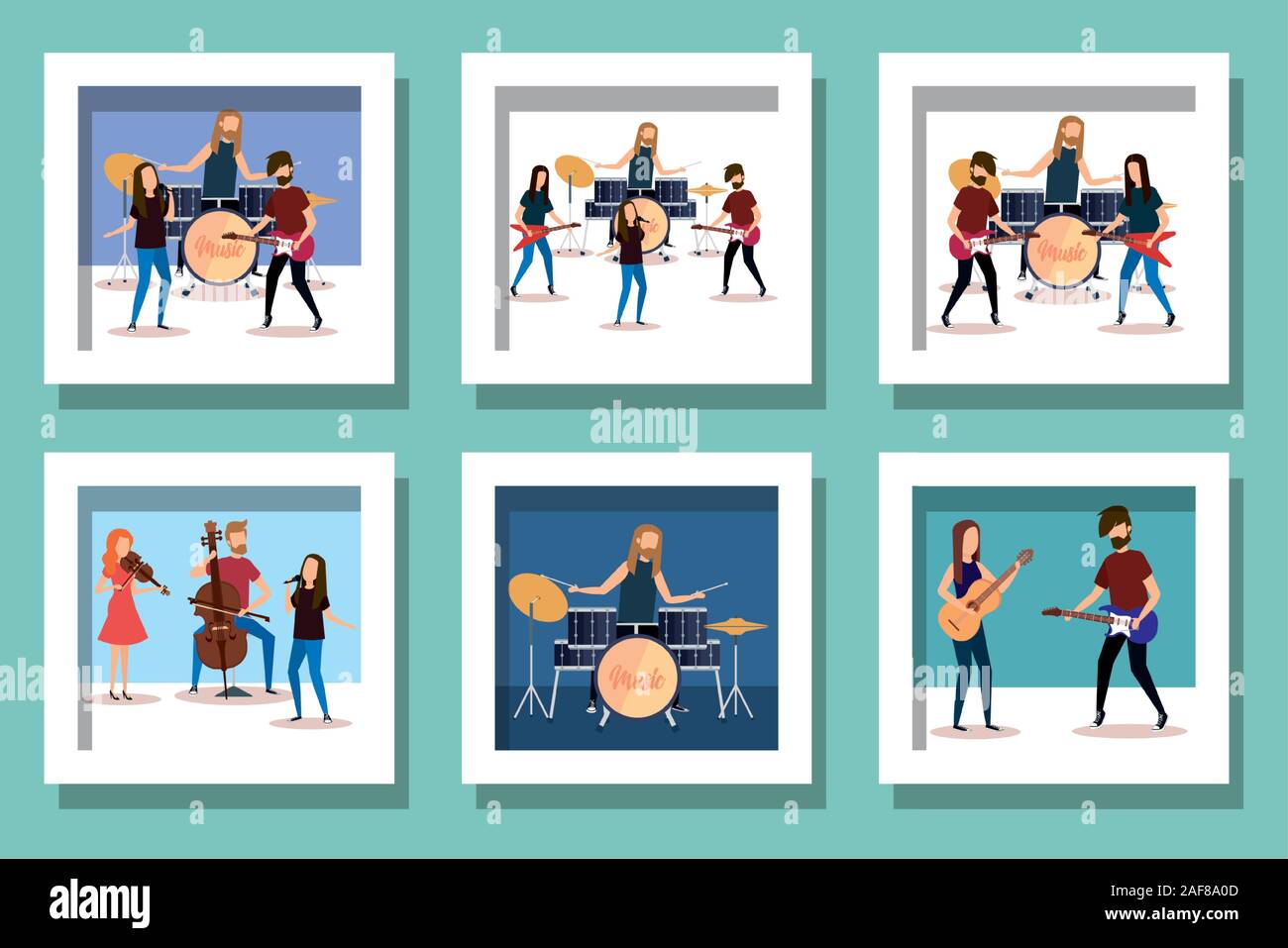 bundle of people with instruments musical Stock Vector Image & Art - Alamy