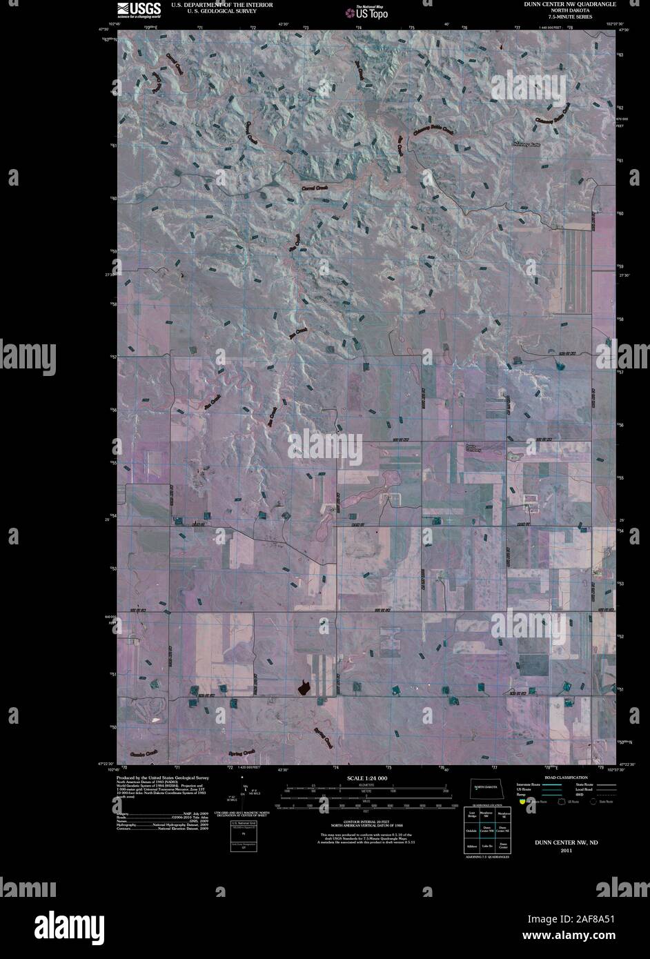 Center north dakota map hi-res stock photography and images - Alamy